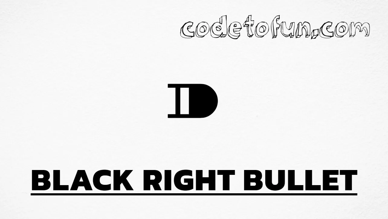 HTML Entity Black Right Bullet CodeToFun